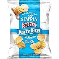 Amazon.com: Simply Ruffles Potato Chips, Sea Salt, 13oz Party Size Bag