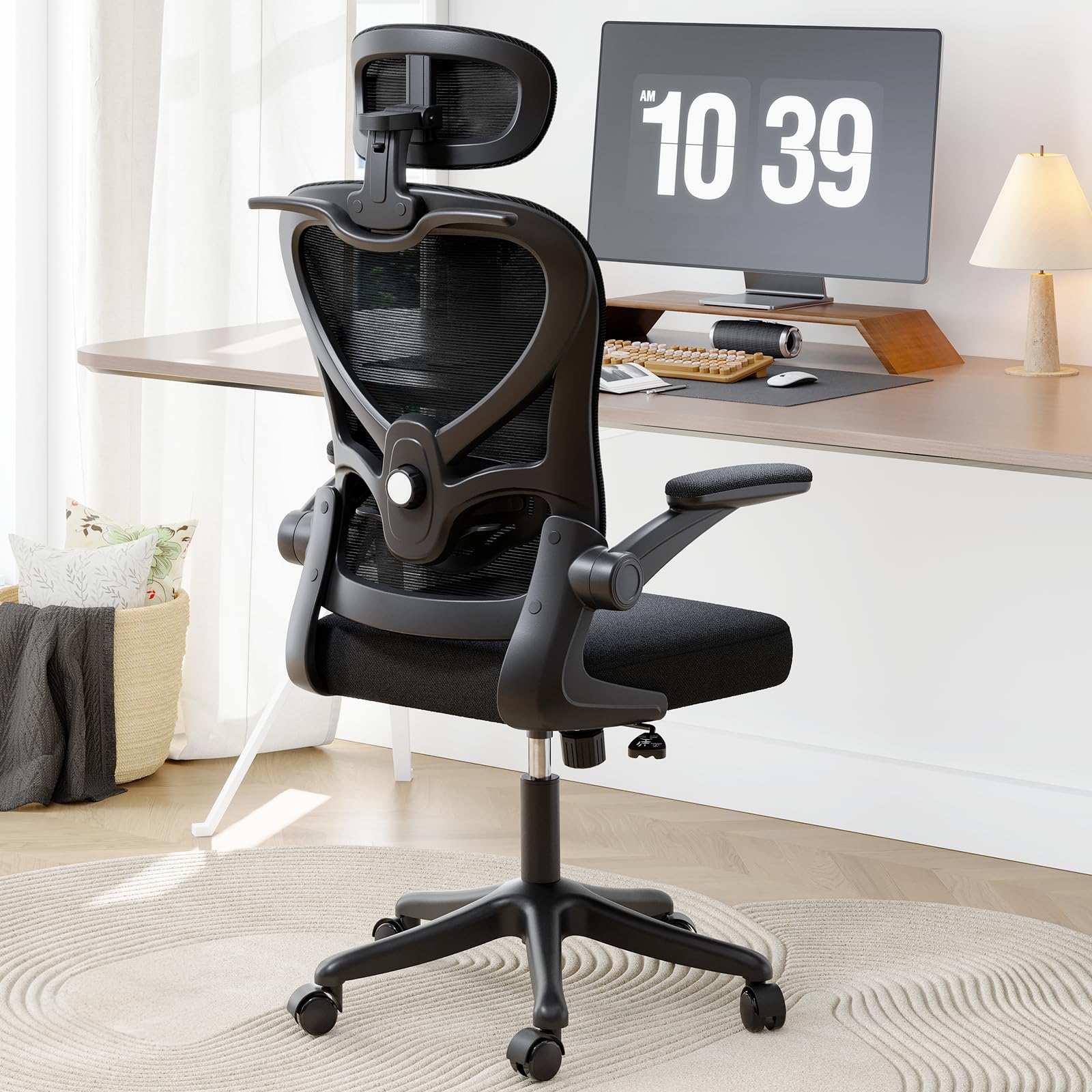 ONBRILL Ergonomic Office Chair, Mesh Office Chair with 3D Headrest ...