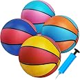 Amazon.com: 4 Packs Mini Basketballs 7 Inch Size 3 with Pump, Kids ...