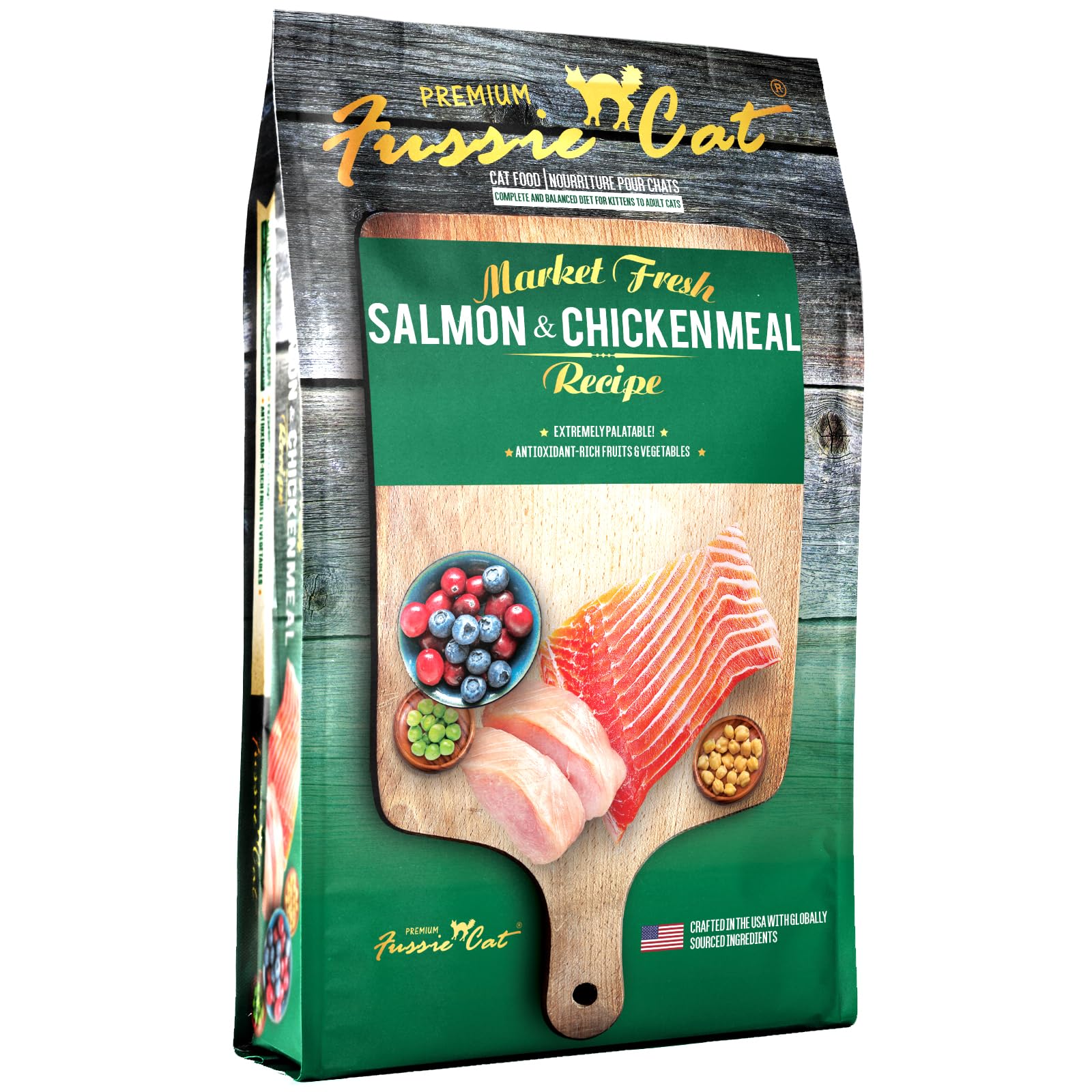 Fussie Cat Market Fresh Salmon & Chicken Meal Formula Grain-Free Dry ...