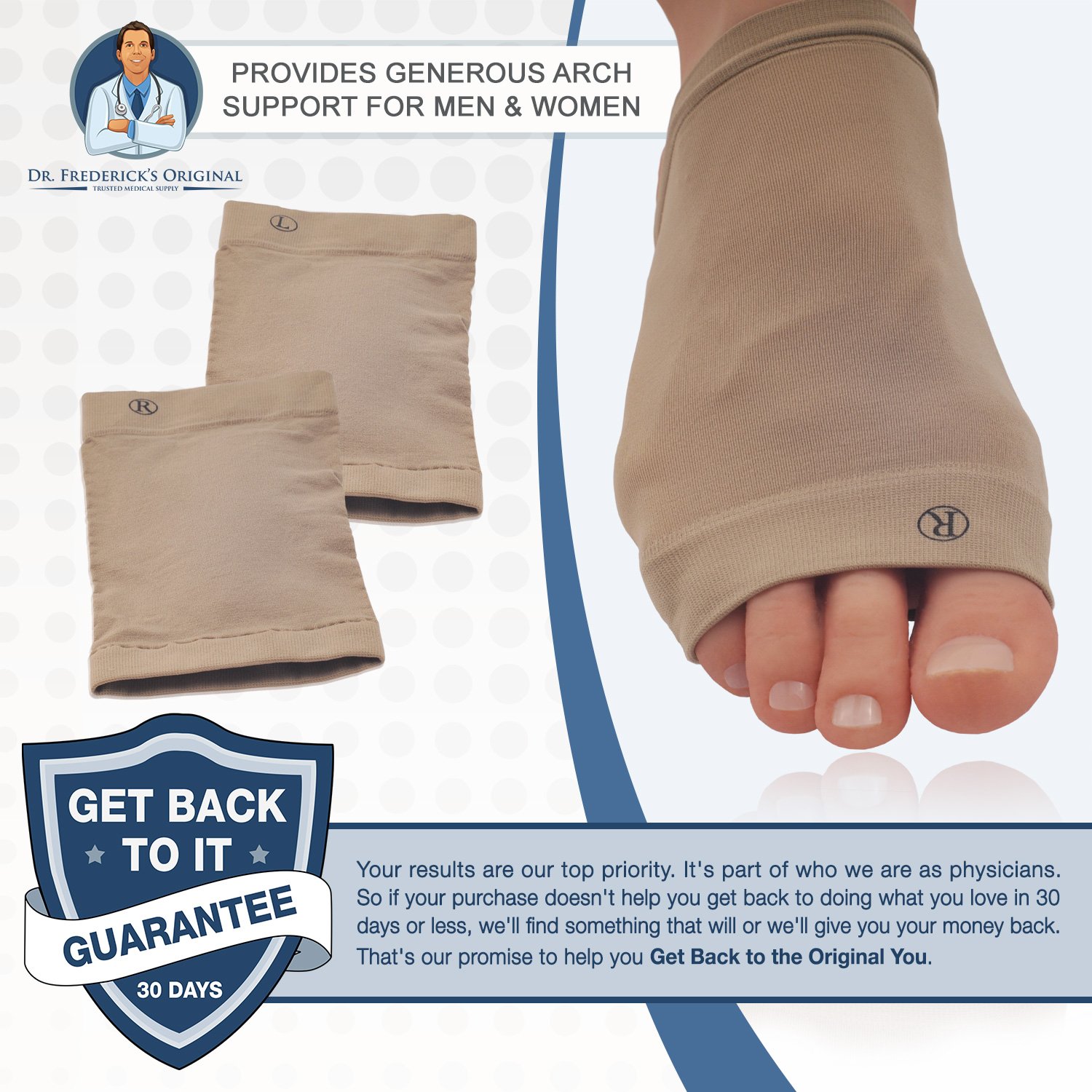 Dr. Frederick's Original Arch Support Sleeve Set - 2 Pieces - Soft Gel ...