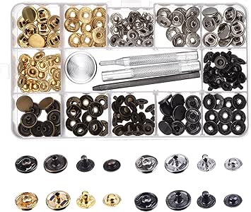 Amazon.com: Outus Copper Snap Fasteners Press Studs No Sewing Clothing ...