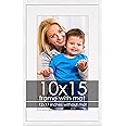 Amazon.com - 10x15 Frame with Mat - White 12x17 Frame Wood Made to ...