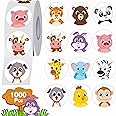 Amazon.com: 1000 PCS Round Animal Stickers, 12 Designs Cute Land ...