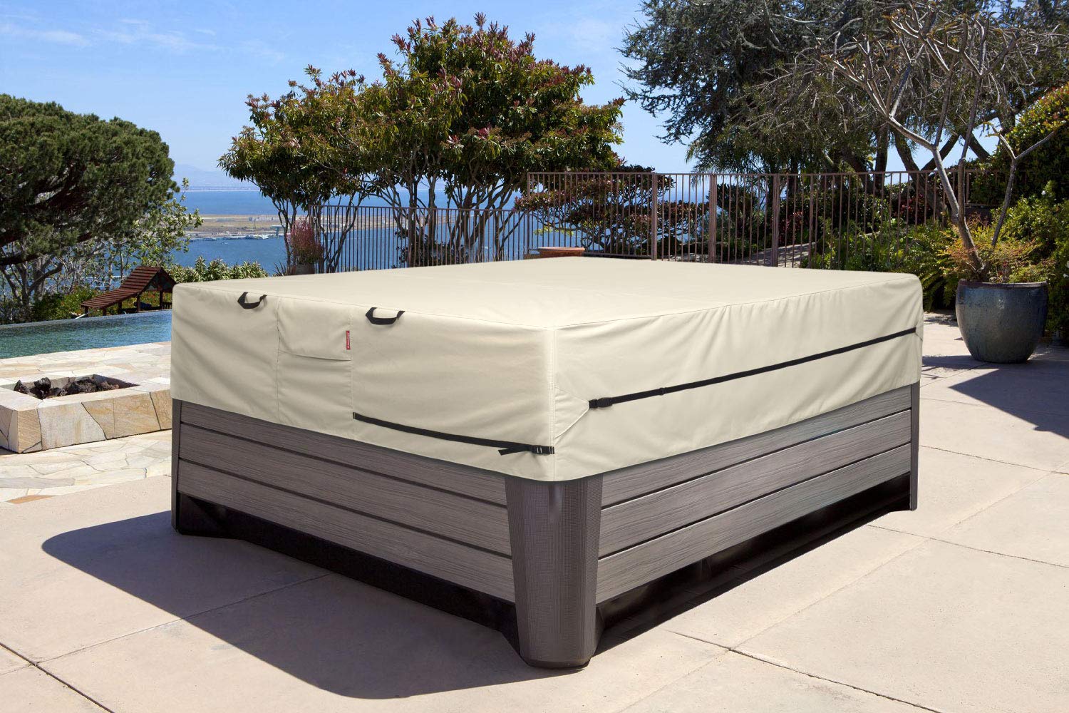 Porch Shield Square Hot Tub Cover 85 inch, Waterproof Outdoor SPA Hard ...
