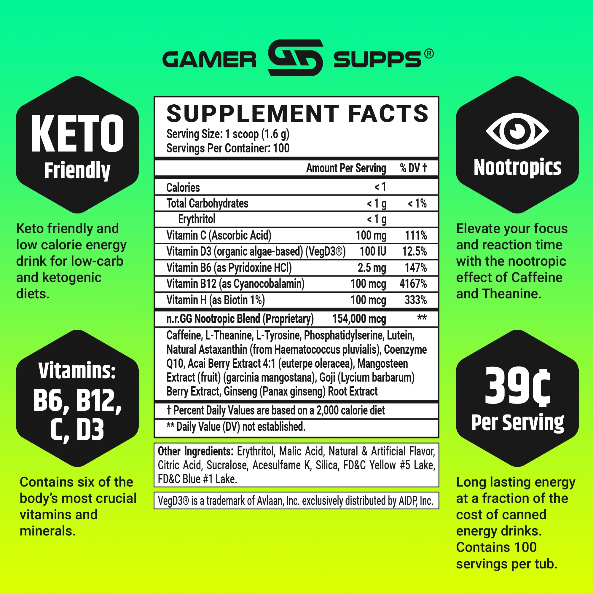 Mua Gamer Supps, Blo'hole Blast (100 Servings) - Keto Friendly Gaming ...