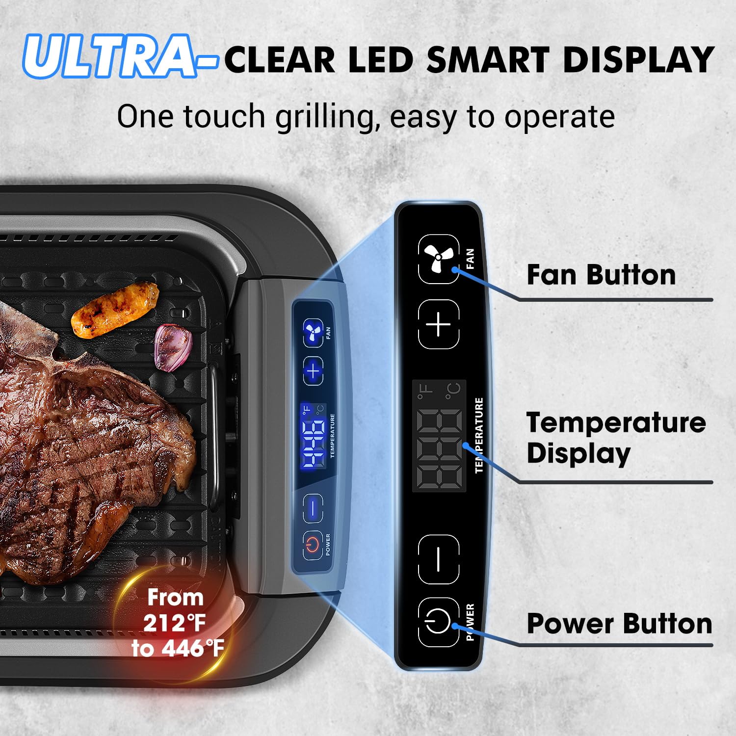 Mua Smokeless Indoor Grill, 1500W Electric Grill Korean BBQ Grill with ...