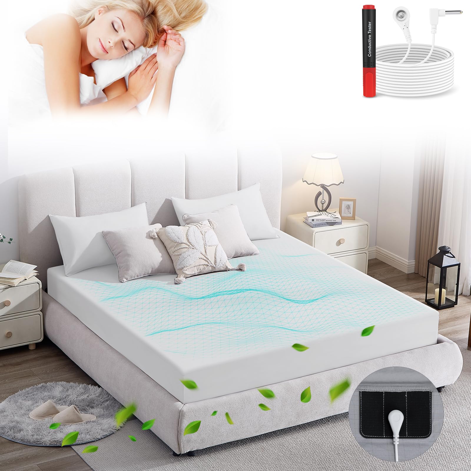 Grounding Sheets 12% Pure Silver Fiber 88% Organic Cotton Superior ...