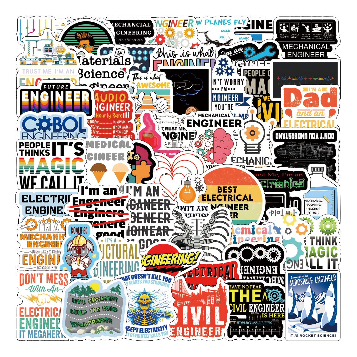 Mua QIWENGO 124pcs Engineering Stickers Hard Hat Stickers for Tool Box ...