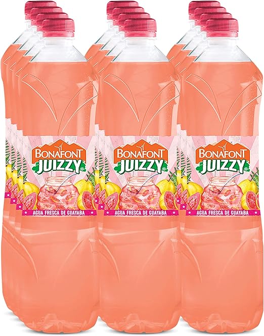 Bonafont Juizzy, Agua Fresca Con Jugo Natural de Guayaba, 1.5 litros ...