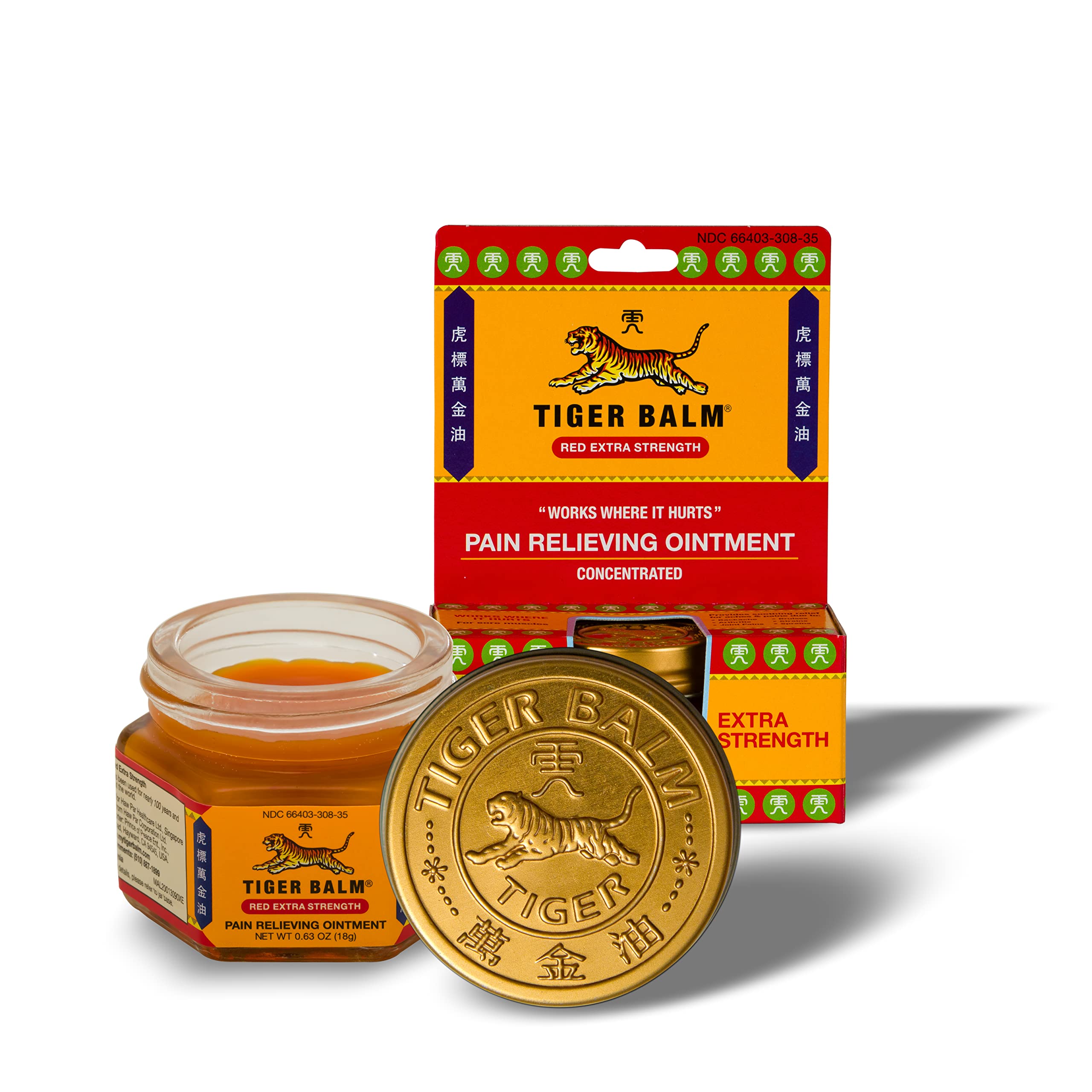 Tiger Balm Extra Strength Pain Relieving Ointment, 0.63 Ounce (18 g ...