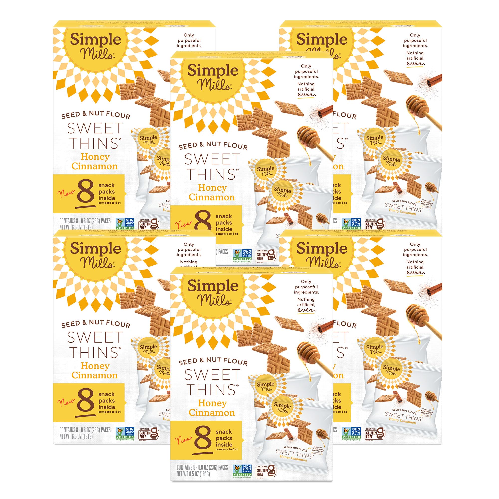 Simple Mills Snack Packs Honey Cinnamon Seed & Nut Flour Sweet Thins ...