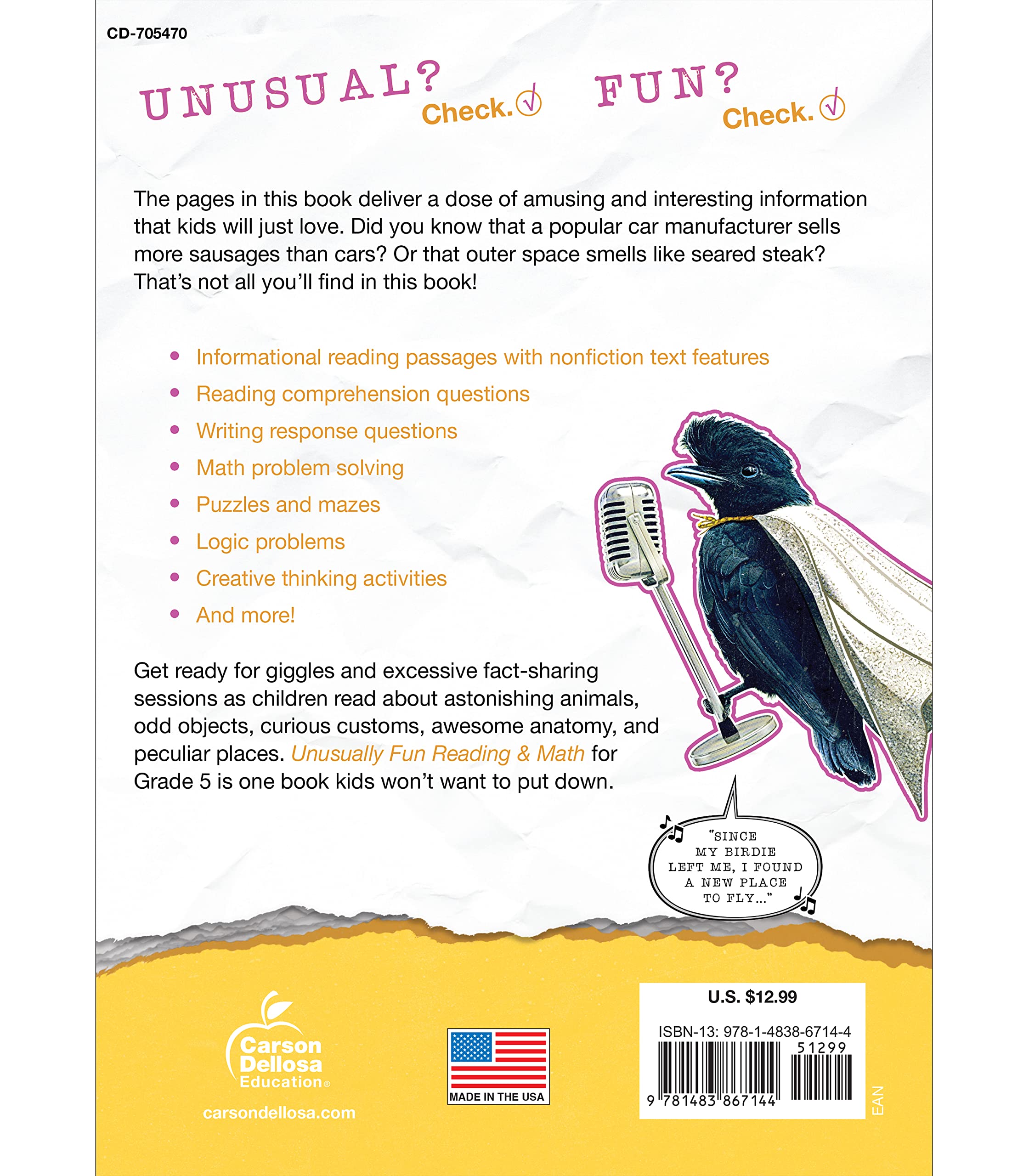 Mua Carson Dellosa Unusually Fun 5th Grade Math and Reading Workbooks ...