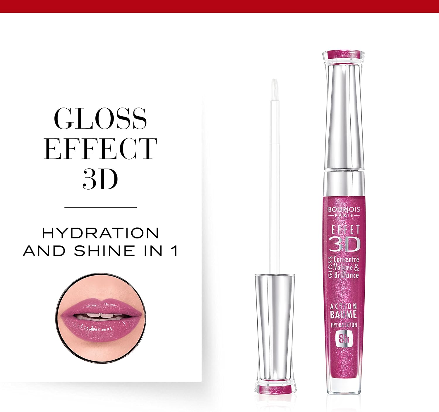 Bourjois Lip Gloss Effet 3D 23 Framboise Magnific Purples, 5.7ml - BigaMart