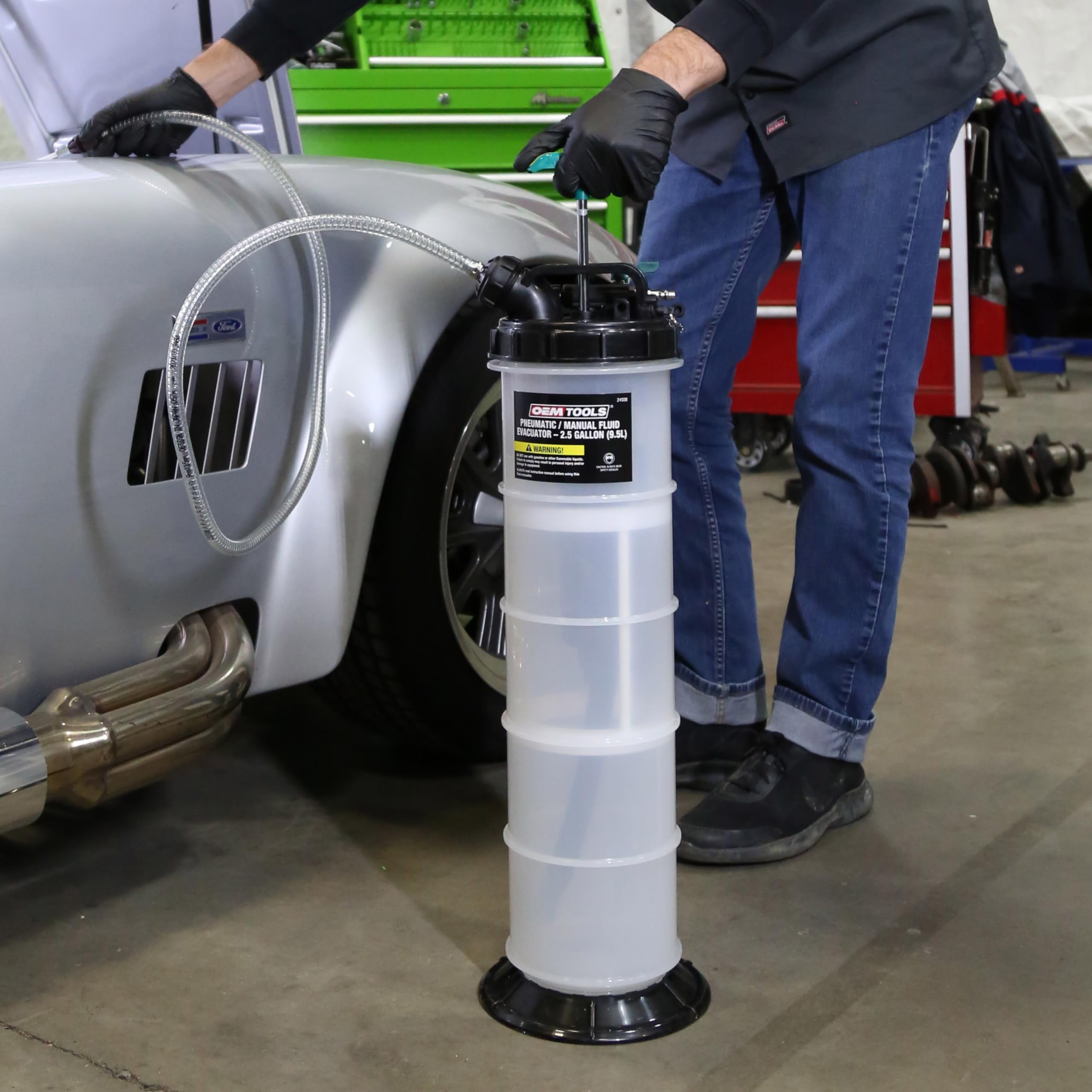 OEMTOOLS 24938 Pneumatic/Manual Fluid Extractor, 9.5L Oil Extractor ...