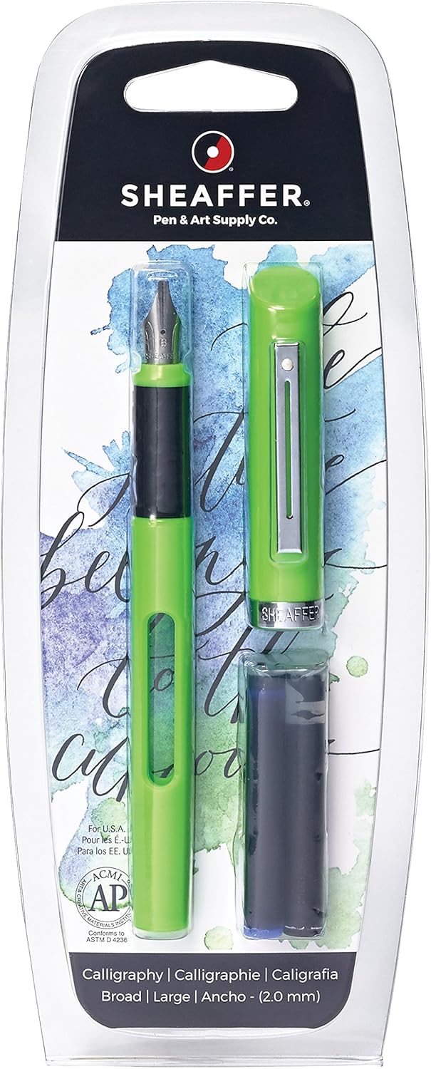 Sheaffer Calligraphy Single Broad Nib Fountain Pen green – BigaMart