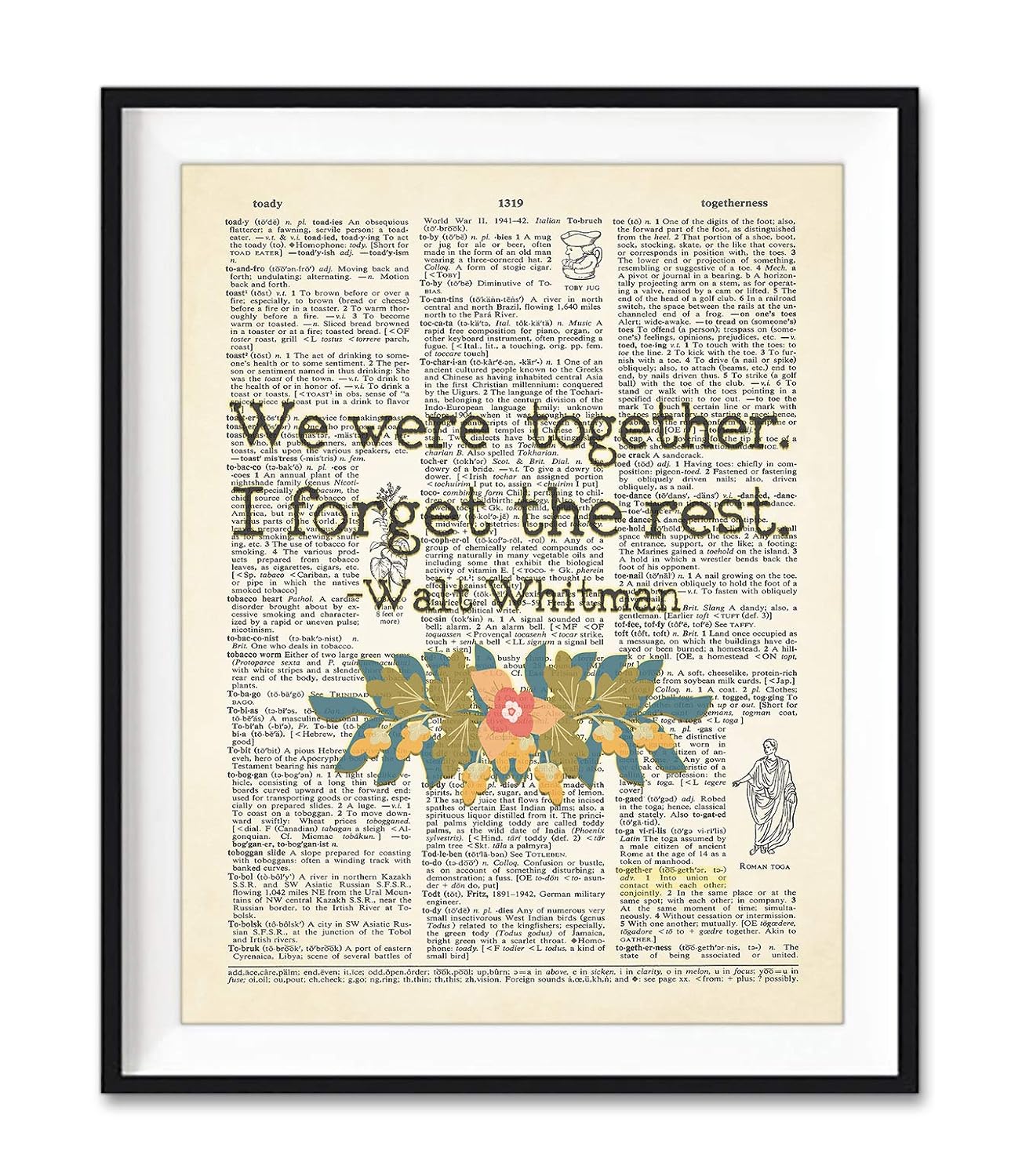 Amazon.com: Walt Whitman Poetry Quote, We Were Together, I Forget the ...