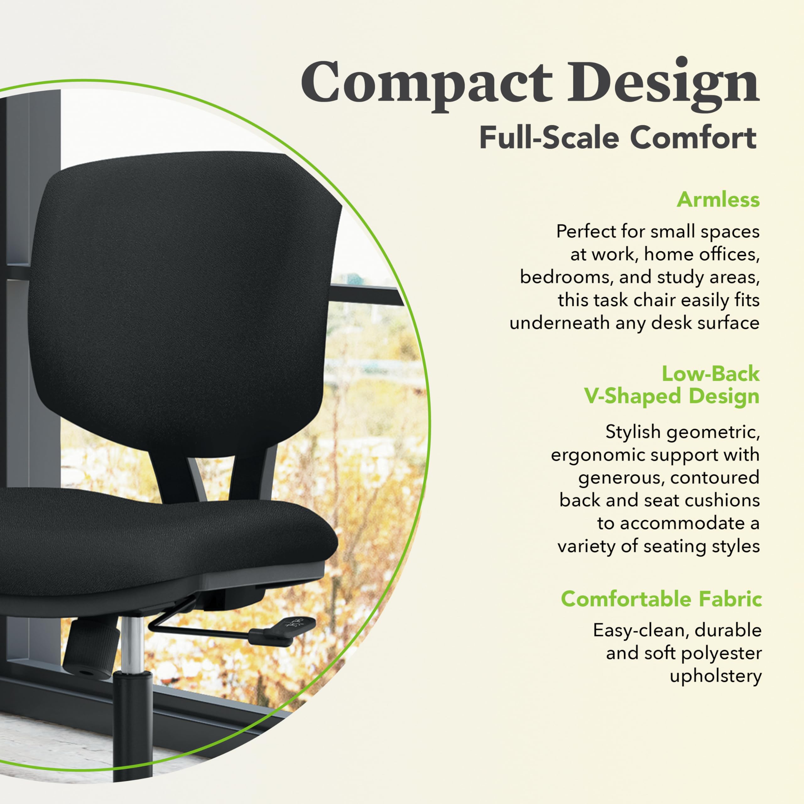 HON Volt Armless Chair, Ergonomic Adjustable Center-Tilt Recline ...