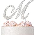 Amazon.com: Letter M Cake Topper - Premium Silver Metal - M Monogram ...