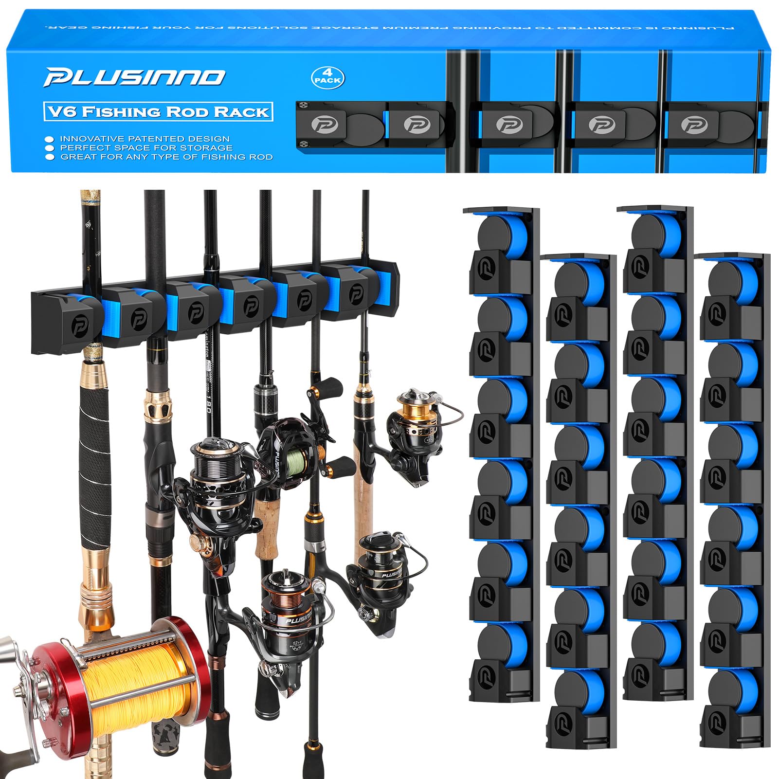 PLUSINNO Fishing Gifts for Men - V6 Vertical Fishing Rod/Pole Holders ...