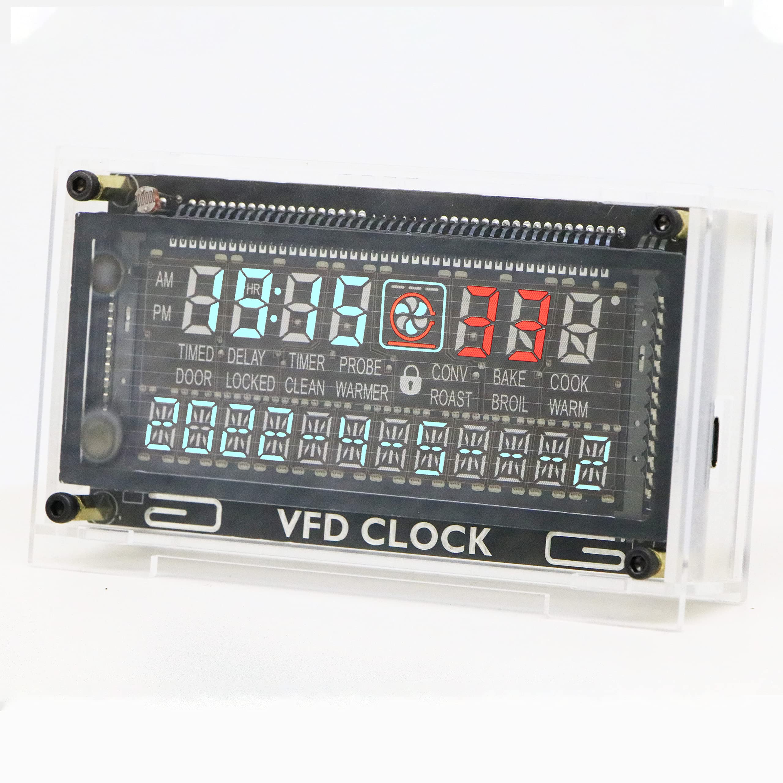 Mua Two-Color Vacuum Fluorescent Display Clock VFD Clock Retro ...