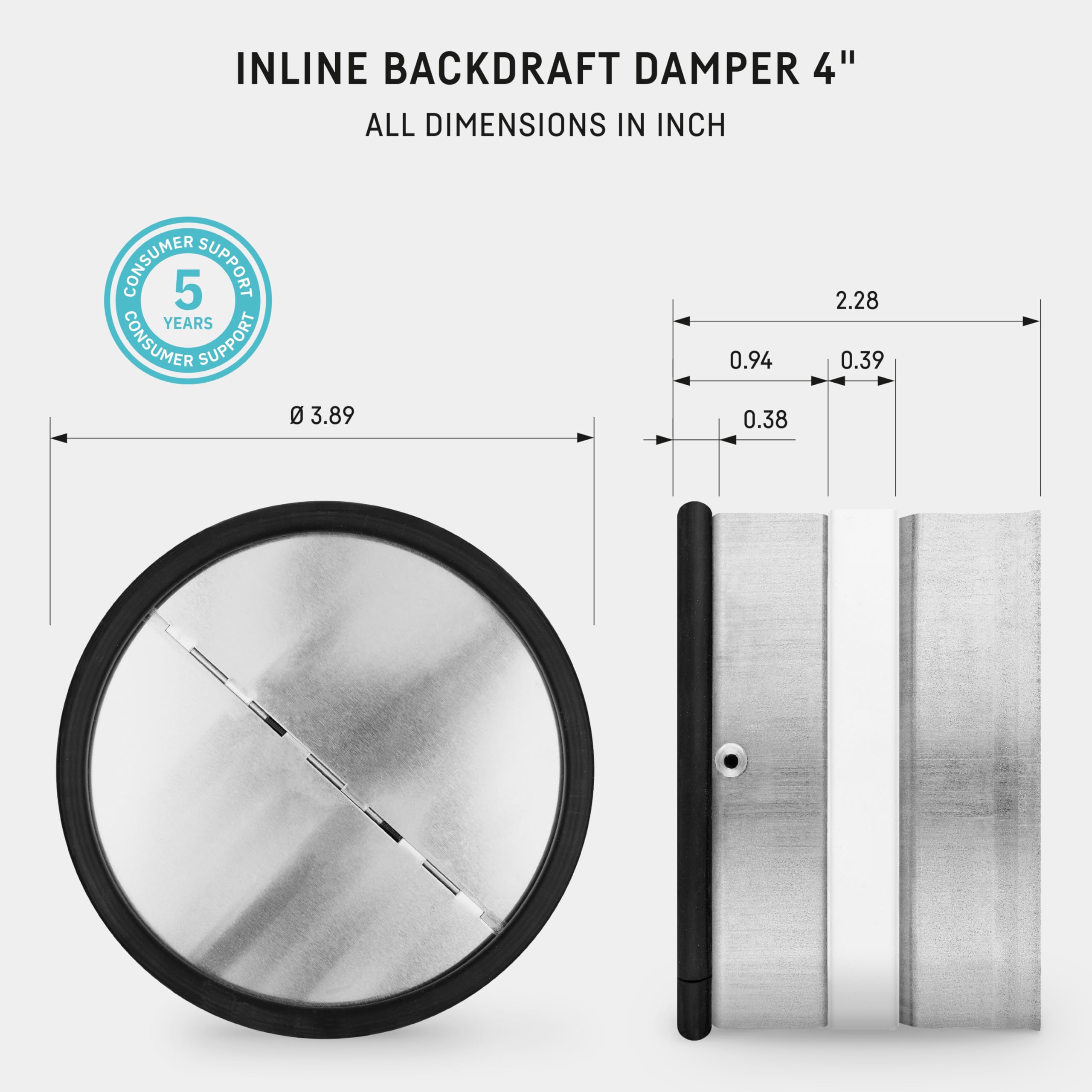 Mua neverest® RKI 4“ - Backdraft Damper Shutter Inline for 4 Inch Dryer ...