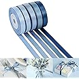 Amazon.com: HUIHUANG Dusty Blue Ribbon 3/8 inch Satin Ribbon Assorted ...