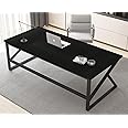 Amazon.com: HSH 70 Inch Long Black Desk, Large Metal Wood Computer Desk ...