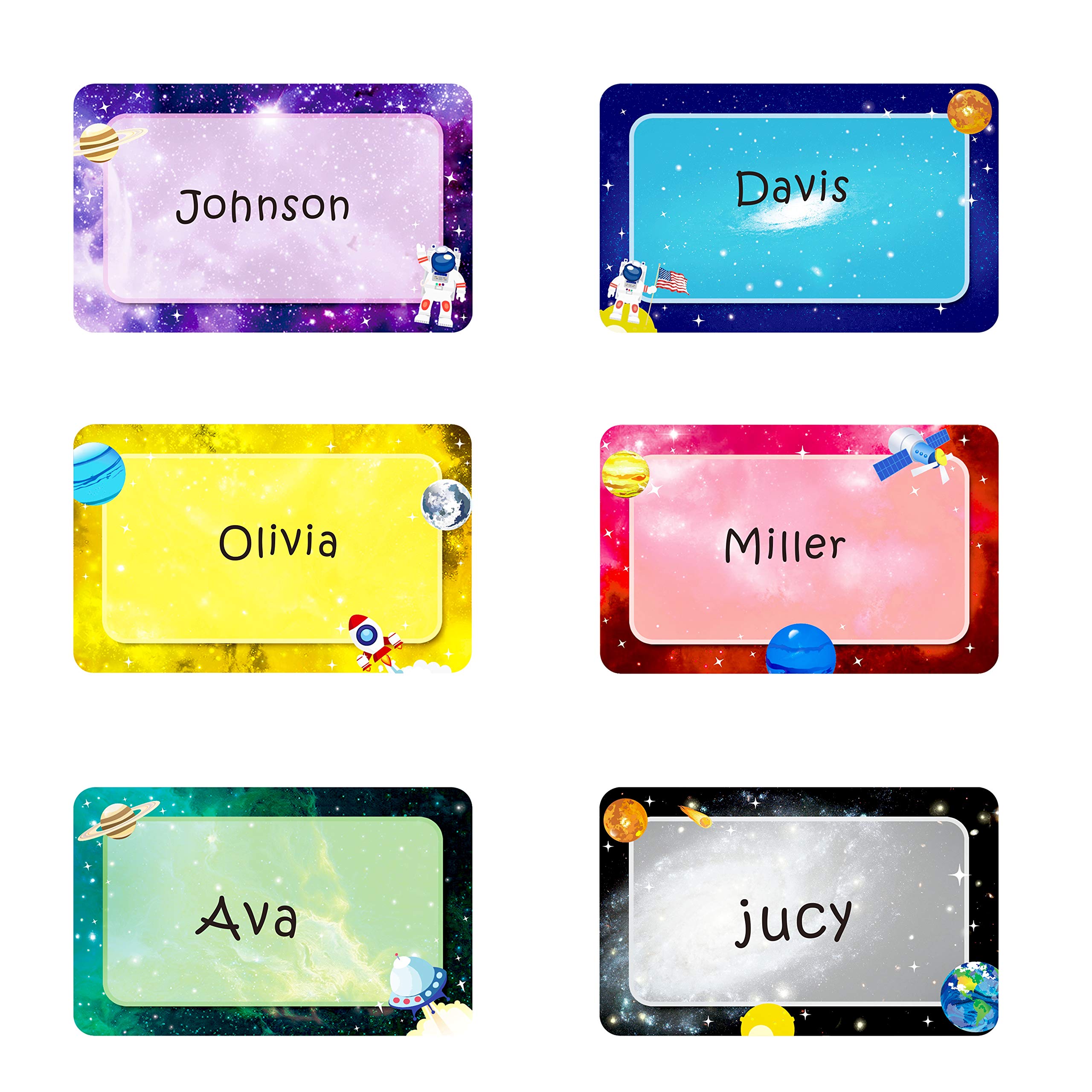 Mua 300 Pcs Name Tag Label Sticker Galaxy-Themed in 6 Designs with ...