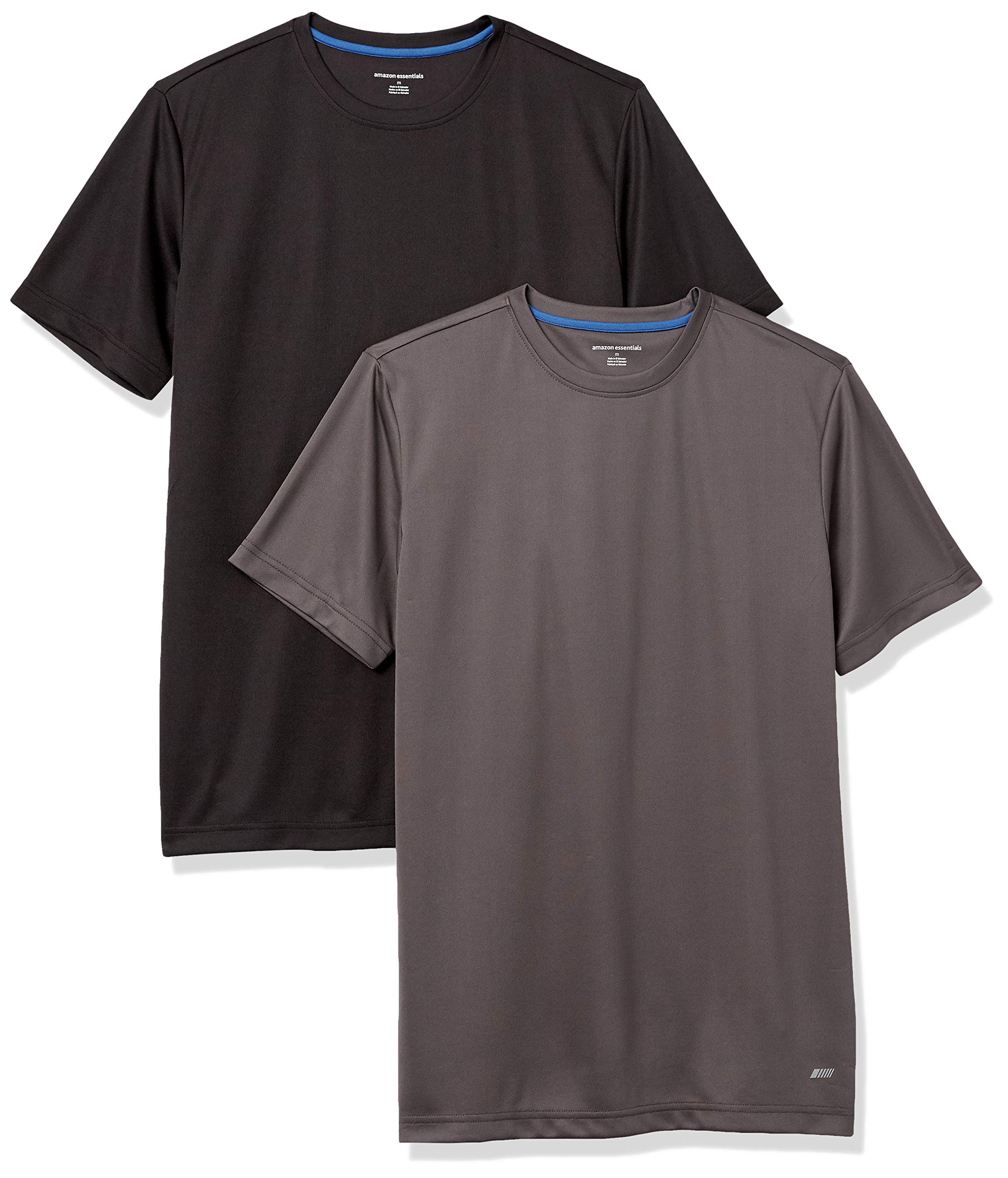 Amazon Essentials T-Shirts For Men, Active Performance Tech, Available in Big & Tall, Pack of 2 ...