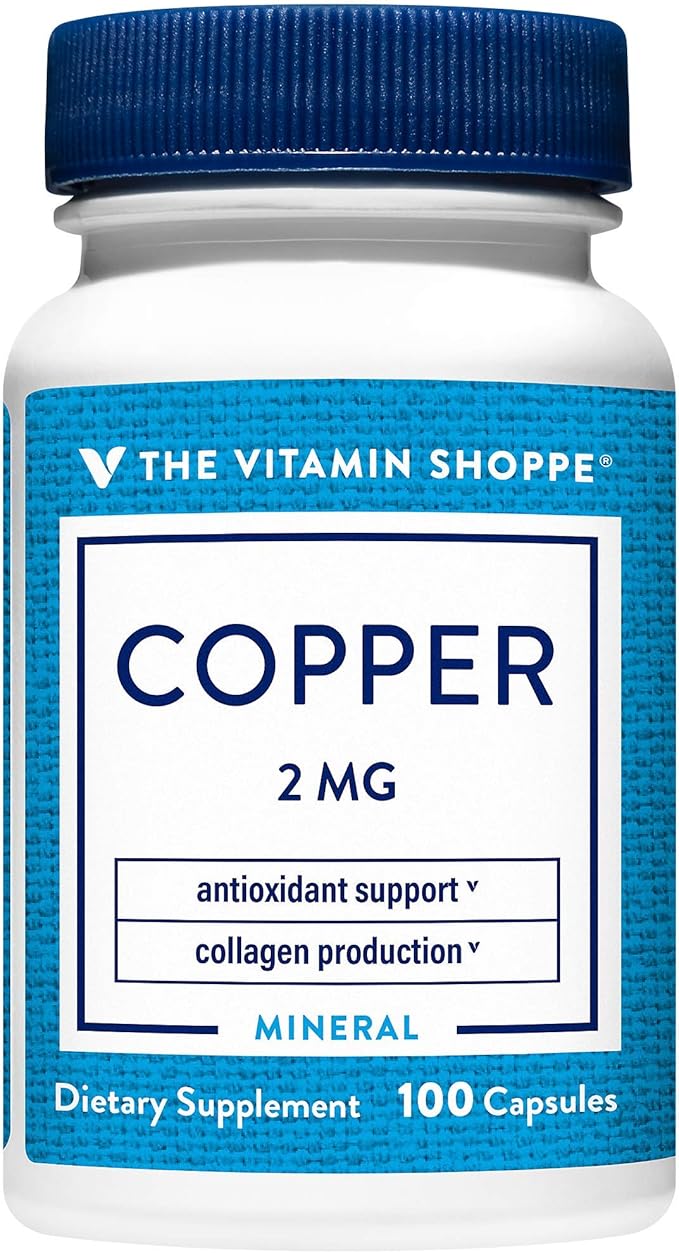 The Vitamin Shoppe Copper 2MG (Copper Gluconate), Antioxidant for Iron ...