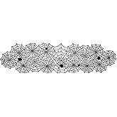 Amazon.com: HQIOA Halloween Table Runner, Black Lace Spider Web Table ...