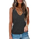 Tutorutor Womens Sleeveless V Neck Sweater Vest Summer Fall Knitted ...