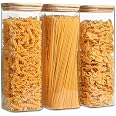 Amazon.com: ComSaf Glass Spaghetti Pasta Storage Containers with Lids ...