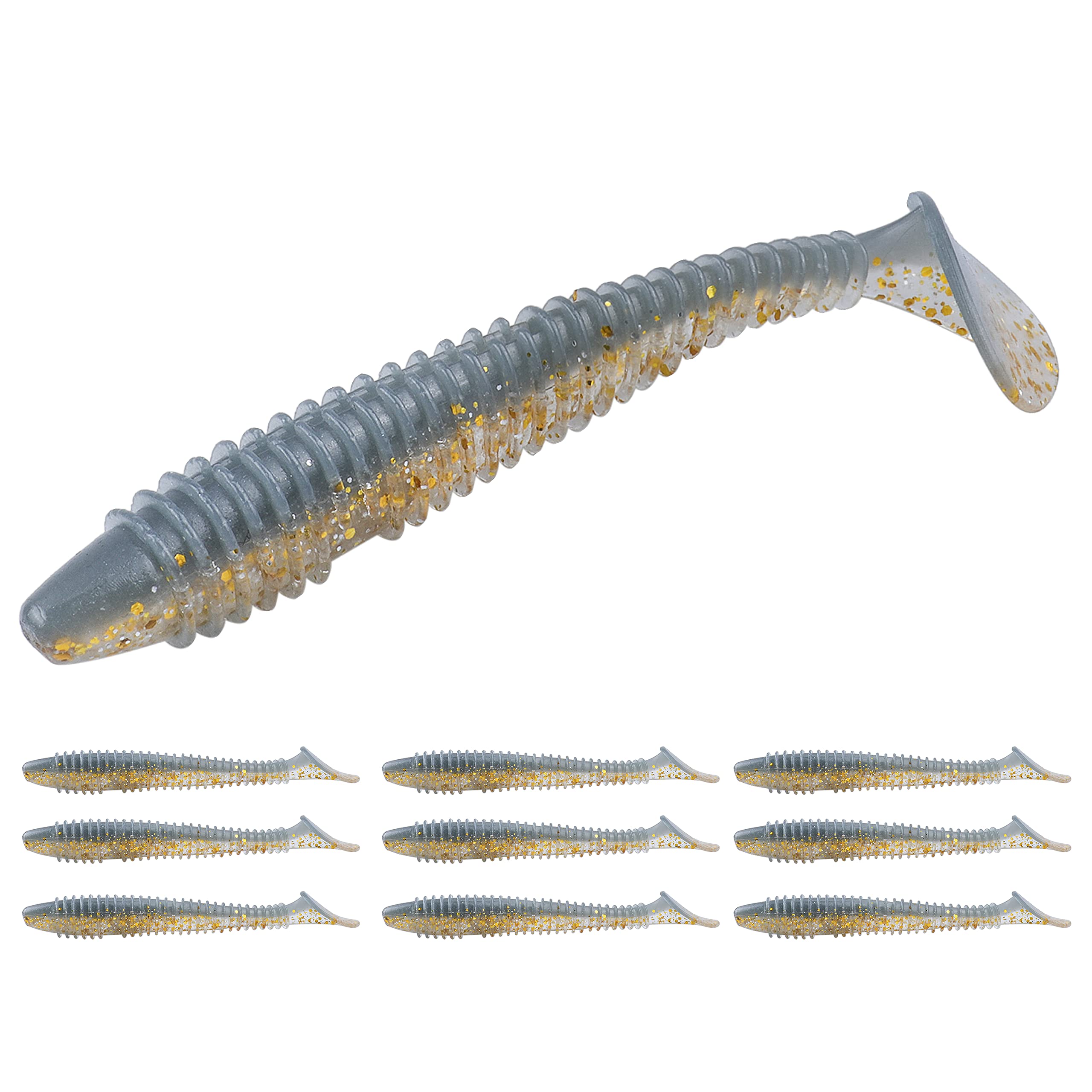 RUNCL Swimbaits Paddle 10/20/30/40PCS, 5/4/3/2 Inchs Paddle Tail, Soft ...