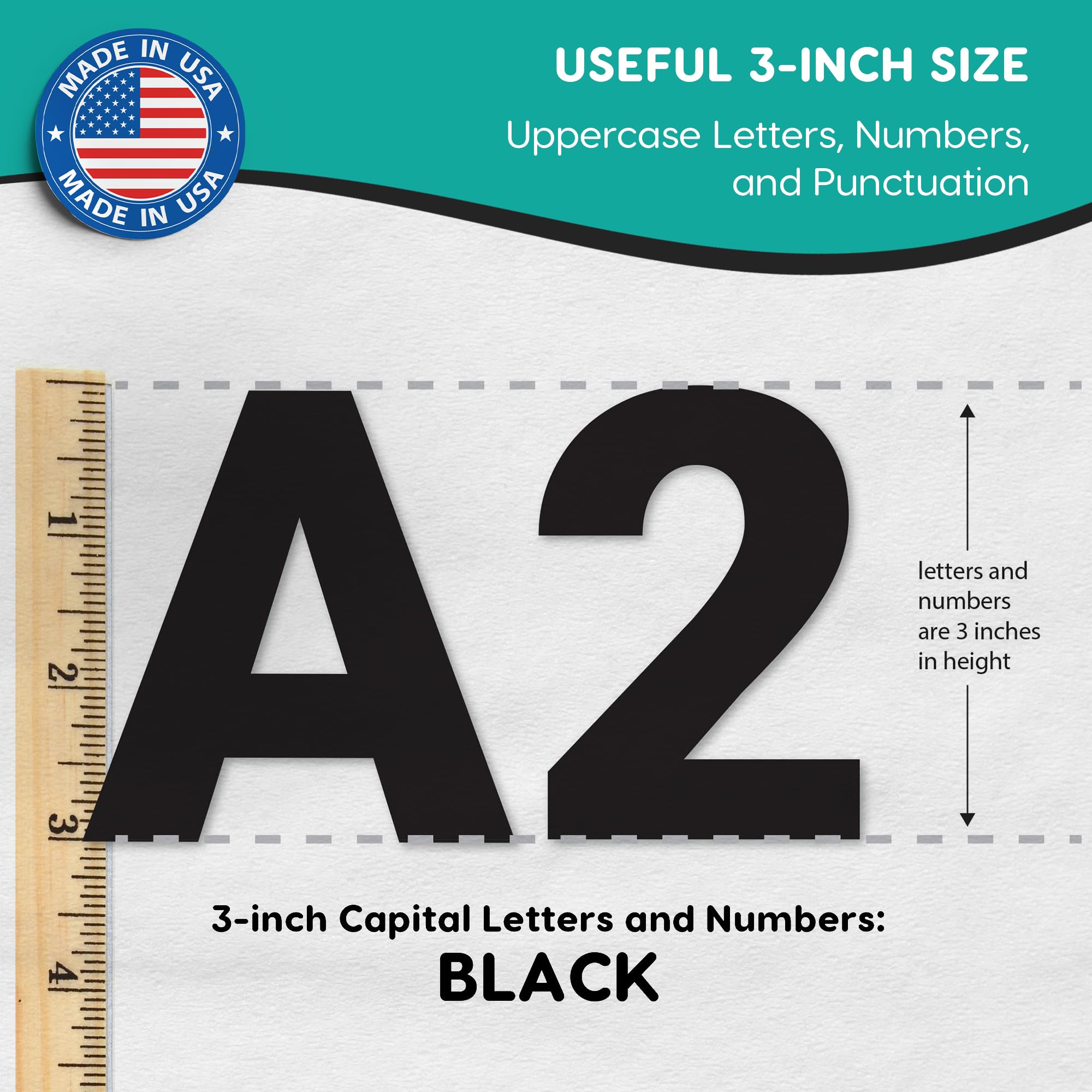 Mua 209 Pcs 3" Black Bulletin Board Letters & Numbers, Capital Letters ...