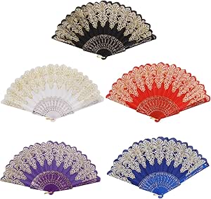 Amazon.com: INNOLIFE 5 PCS Spanish Folding Retro Pattern Hand Fan for ...