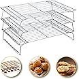 Amazon.com: Hunnycook 10 * 16 Inch Cooling Racks, 3 Stackable Tall Baking Racks, Stainless Steel ...