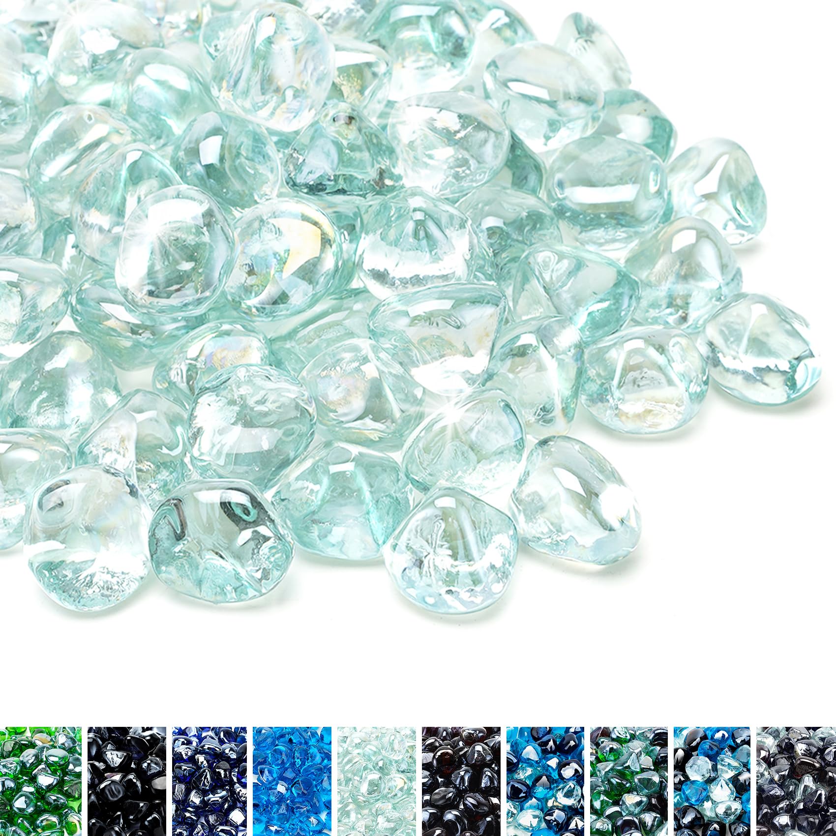 Skyflame 10-Pound Fire Glass Diamonds for Fire Pit Fireplace ...