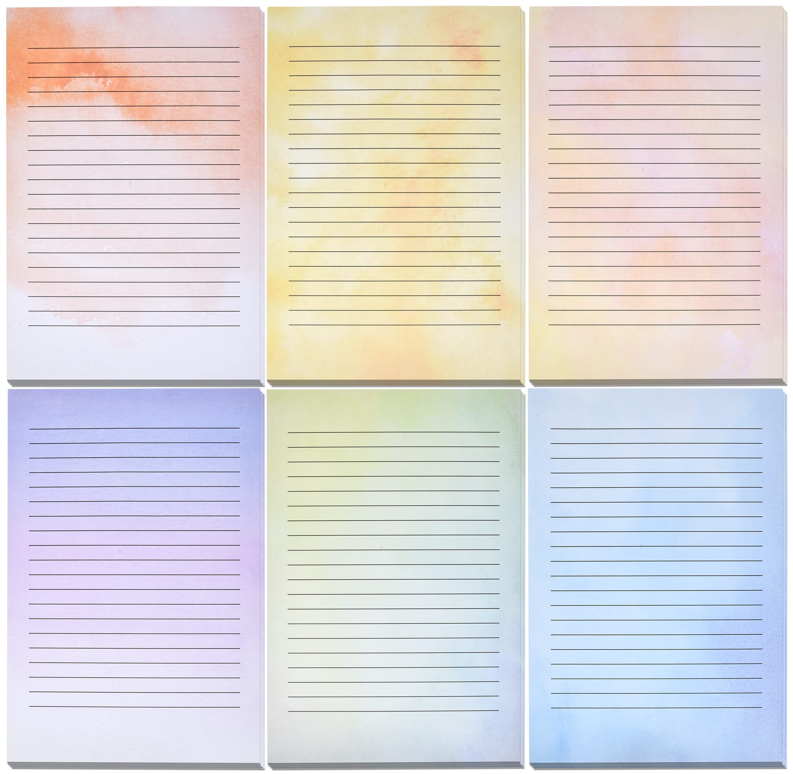 Mua Gift Boutique 120 WaterColor Stationery Paper Set 6 Designs Double ...