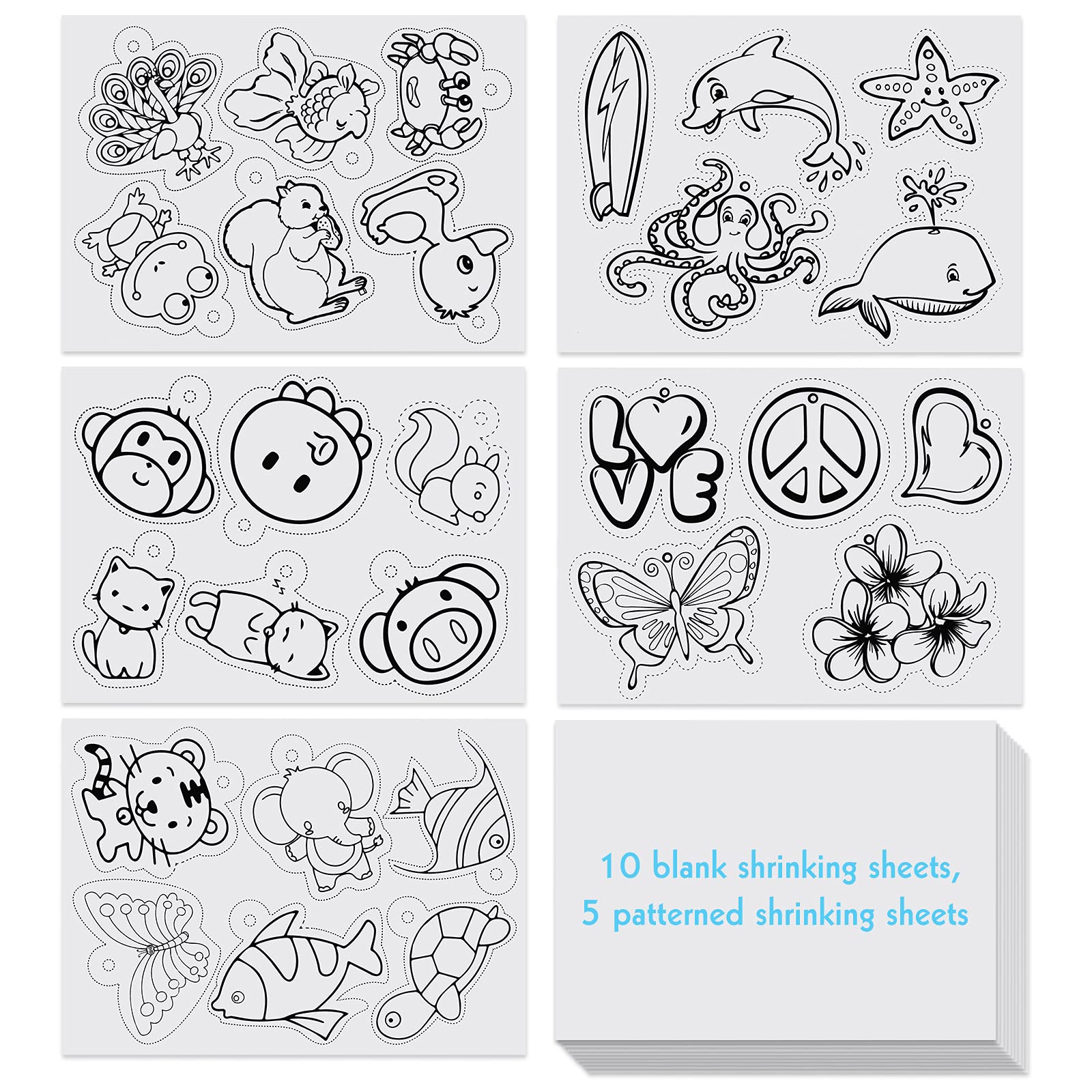 Mua ASTARON 168 Pcs Shrinking Plastic Sheets Kit includes 15 Shrinking ...