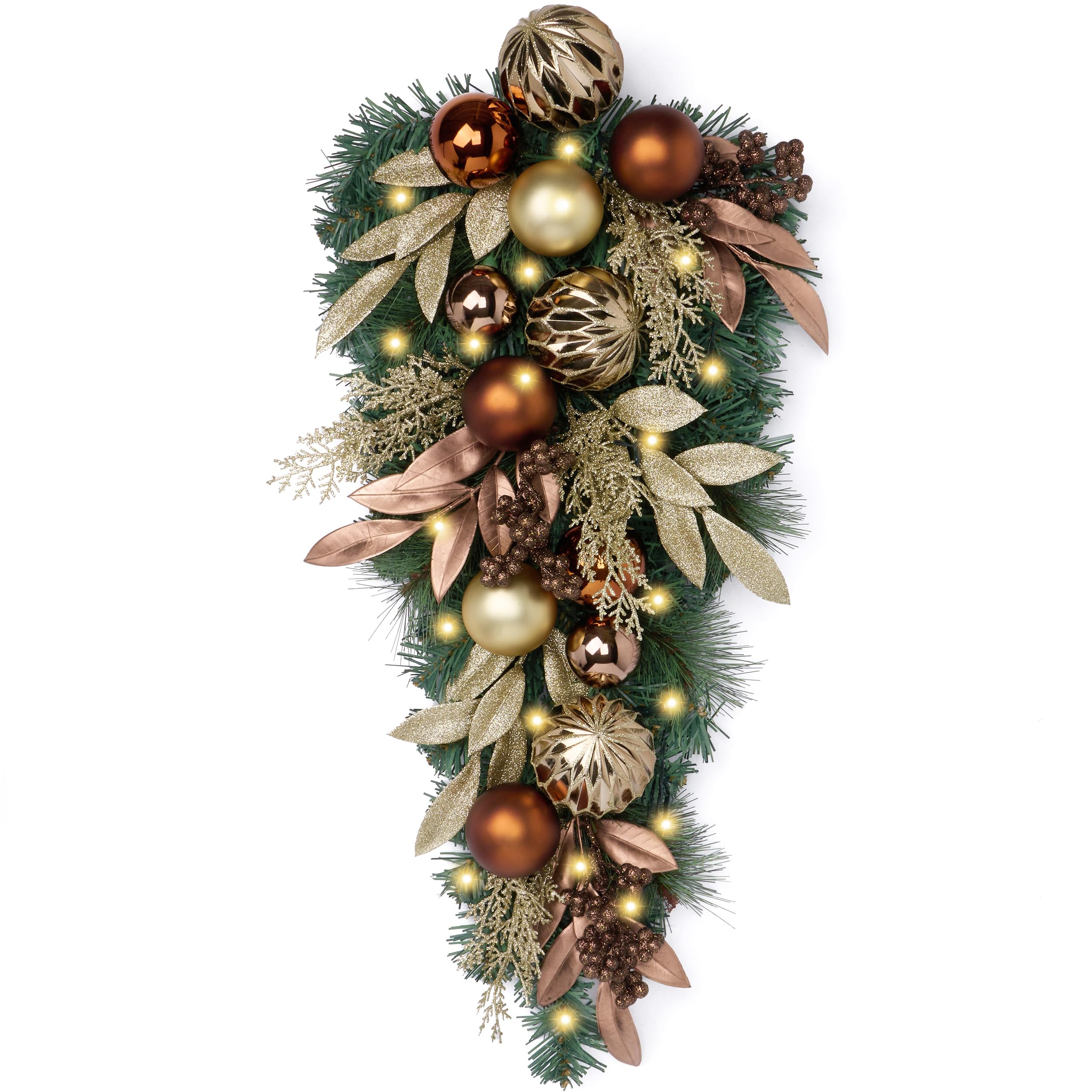 Valery Madelyn Pre-Lit Fall Teardrop Swag for Decorating Outdoor, 24 ...