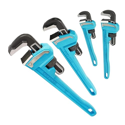 DURATECH 4-Piece Heavy Duty Pipe Wrench Set, 8 ",10 ", 14 ", 18 ...