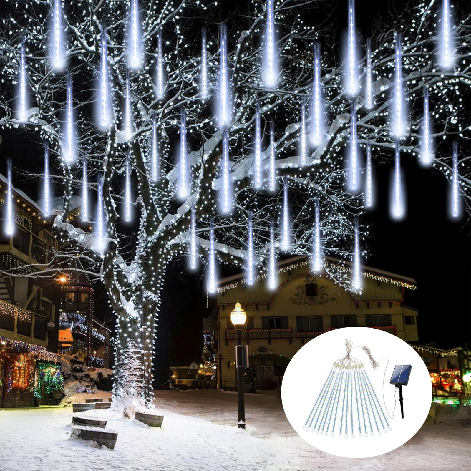 Solar Meteor Shower Lights Outdoor Waterproof, Christmas Decorations ...