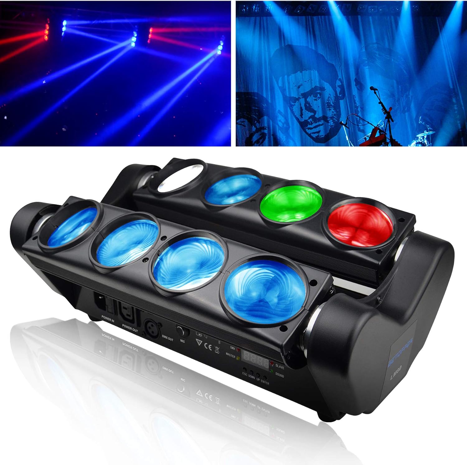 BETOPPER Spider Spot Moving Head Licht LED DJ Beleuchtung RGBW 8x8W ...