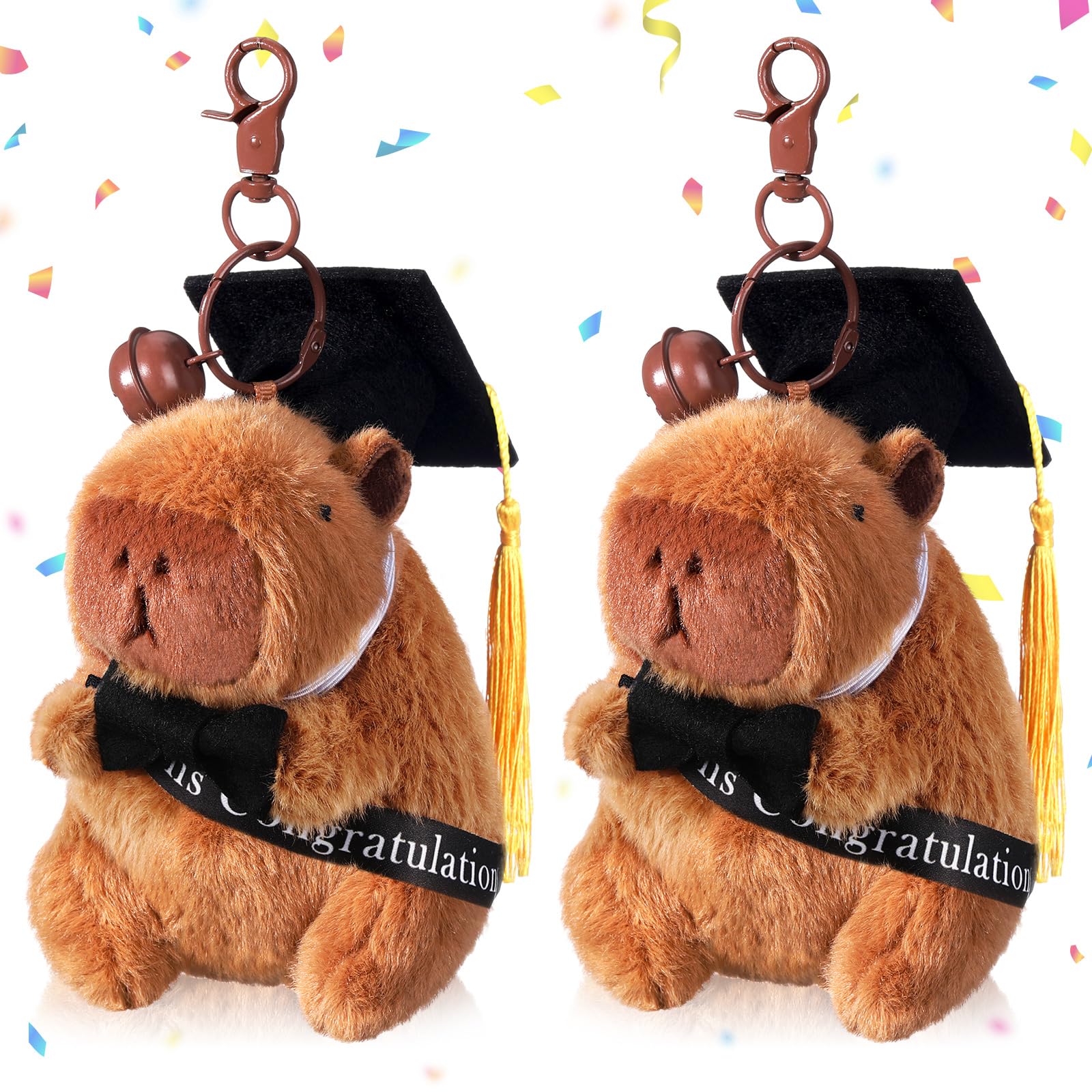 Simgoing 2 Pcs Graduation Capybara Plush Keychain Capybara Stuffed ...