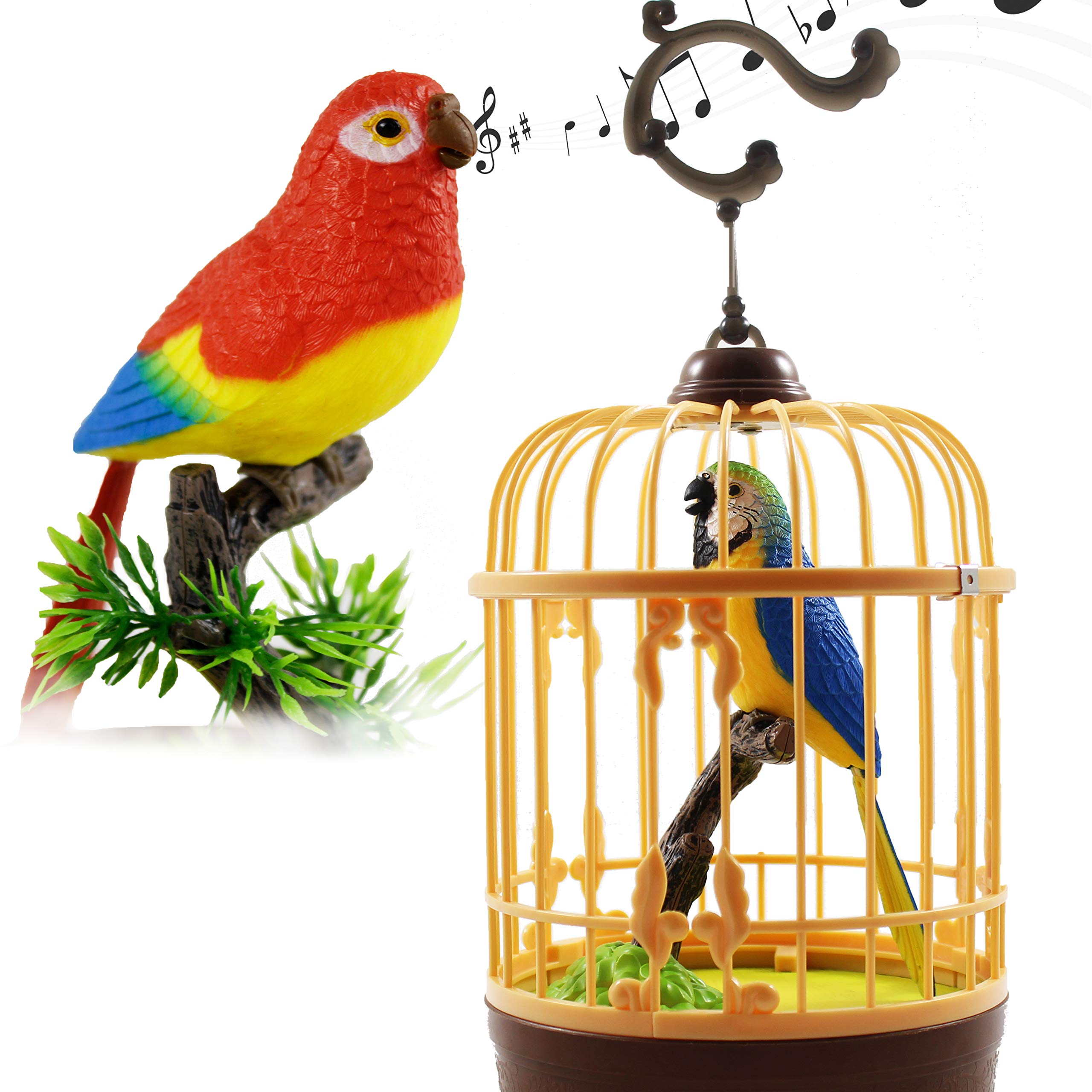 Mua Melodic Singing and Chirping Bird in Cage: Battery-Operated, Sound ...