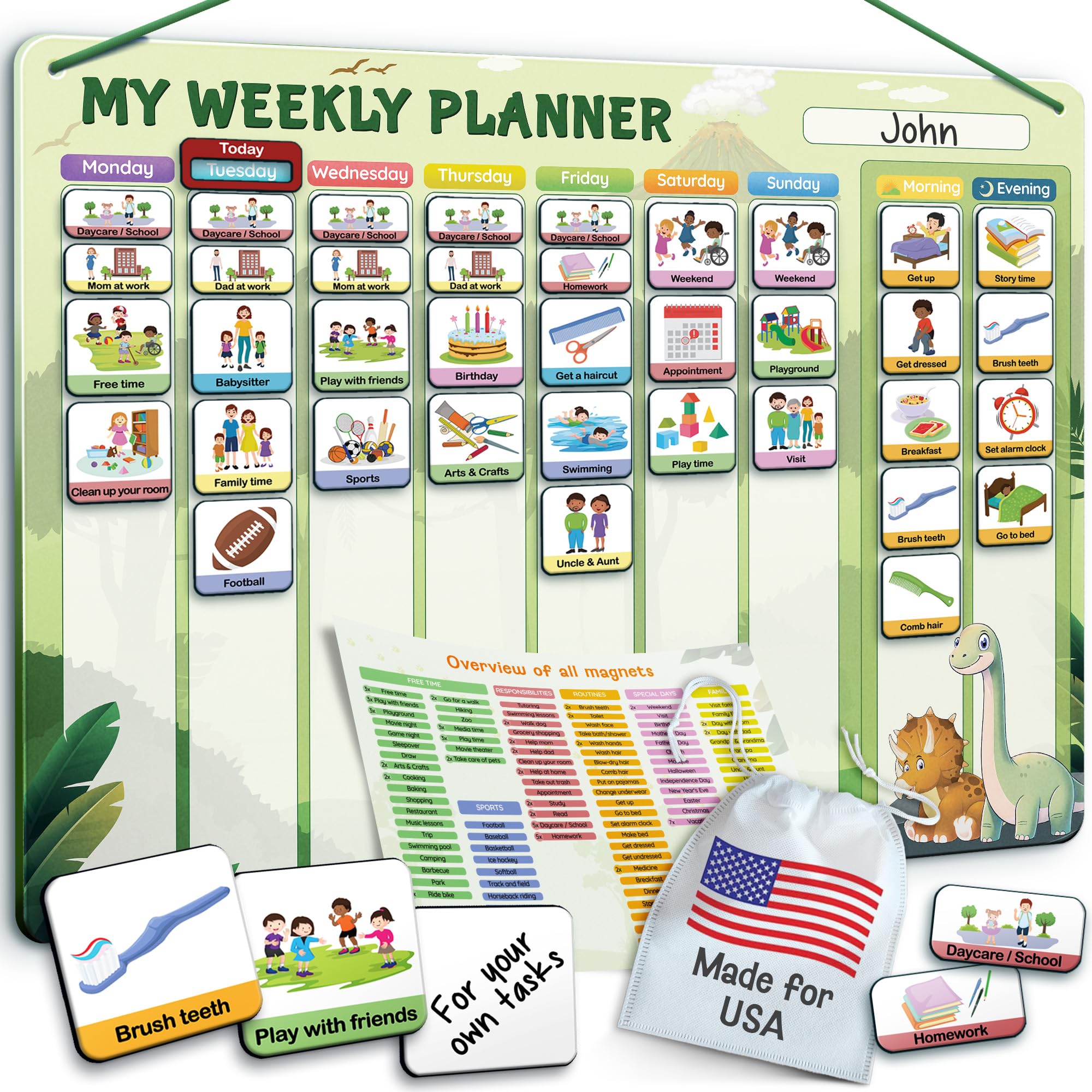 Mua Visual Schedule for Kids - 2-in-1 Weekly + Daily Schedule ...