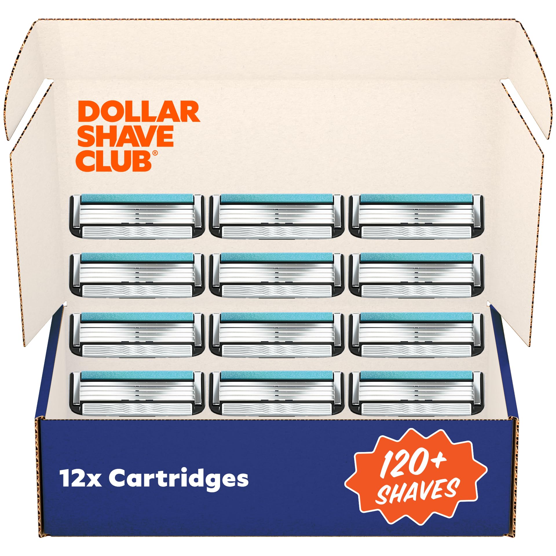 Dollar Shave Club | 4 Blade Razor Refills (12 Pack) | Swift Rinse ...