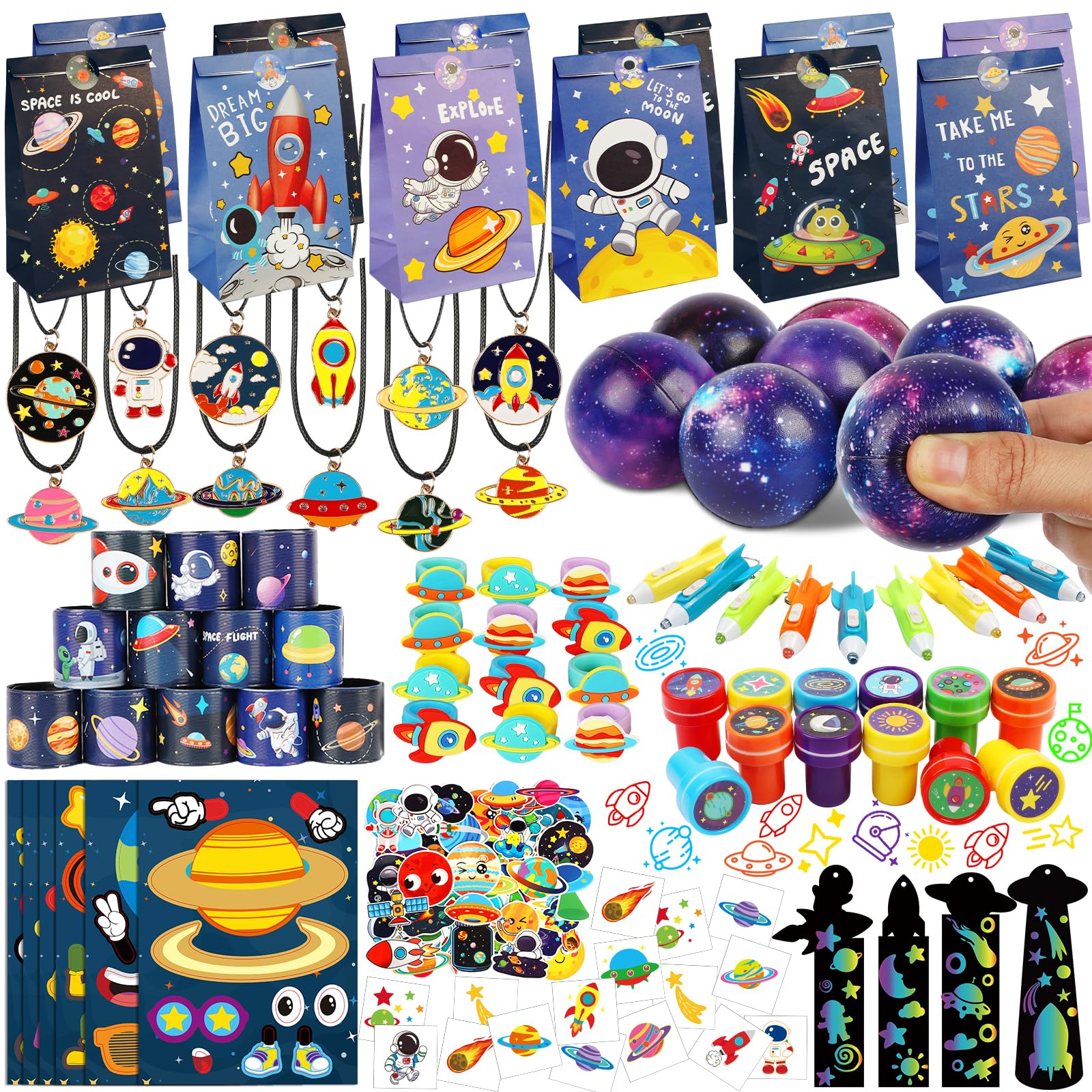 Space Party Favors, 230PCS Space Themed Birthday Party Decorations ...
